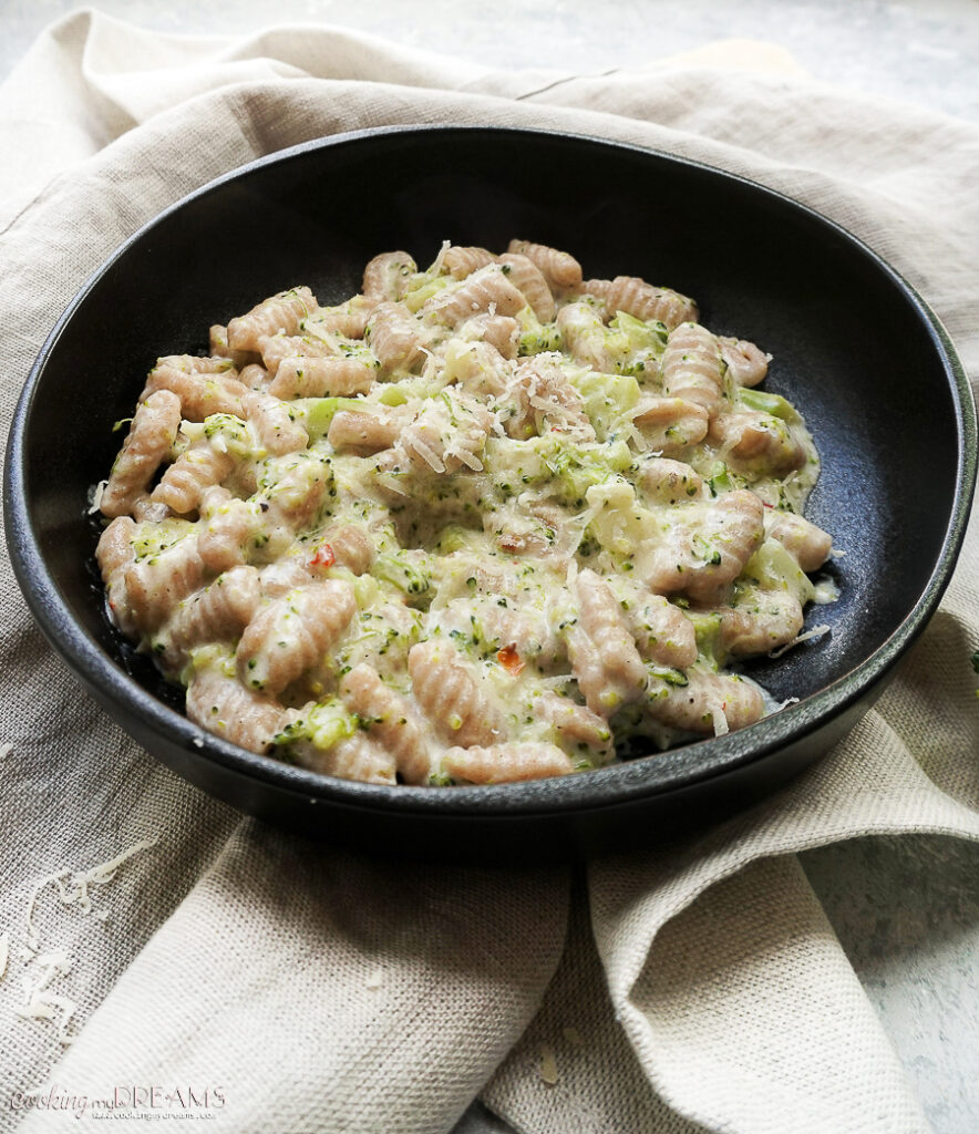 Spelt Cavatelli Pasta with Creamy Broccoli Sauce - Cooking My Dreams