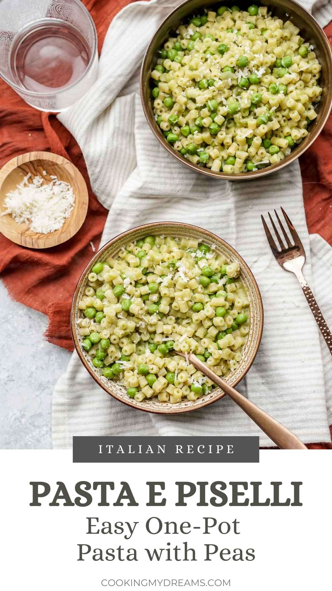 Pasta e Piselli (Creamy Pasta with Peas) - Cooking My Dreams