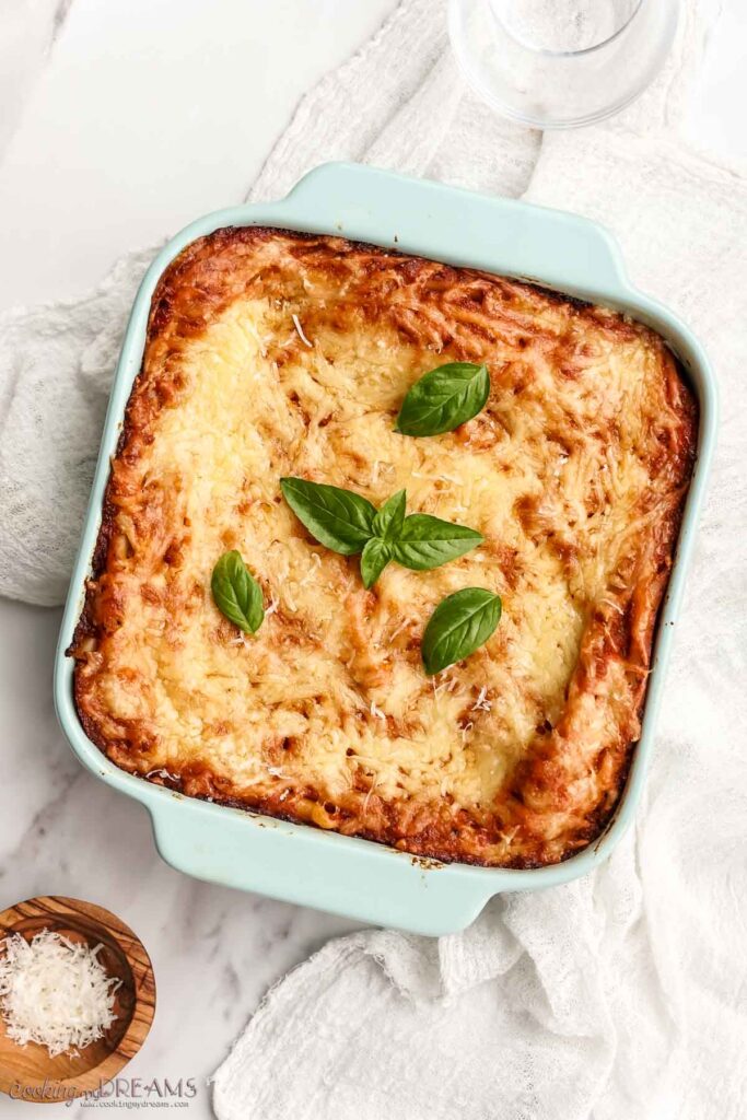 Creamy Baked Veggie Ziti - Cooking My Dreams
